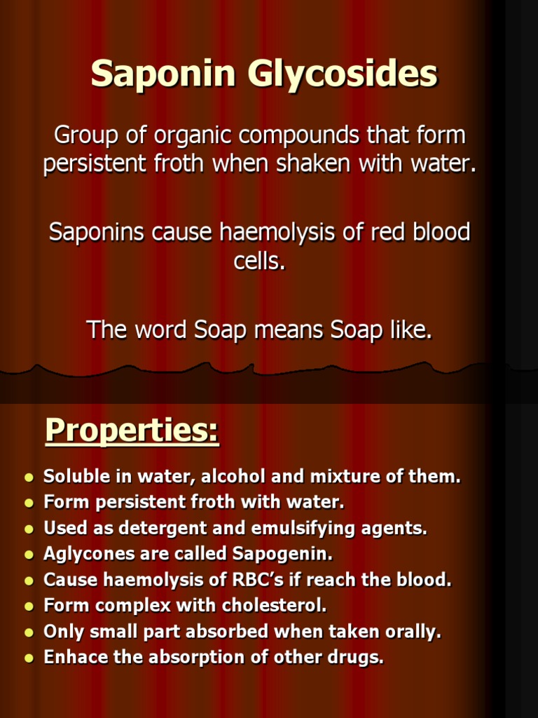 Saponin Glycosides | PDF | Steroid | Glucose