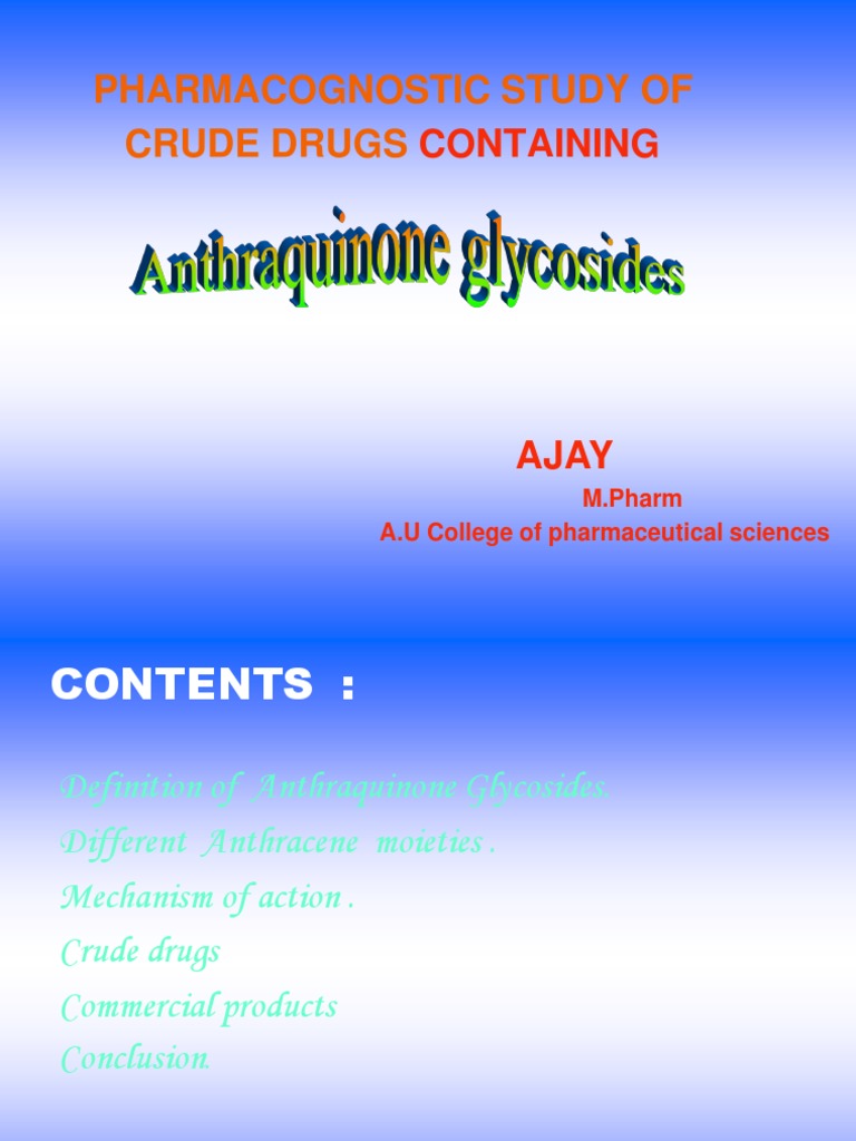Anthraquinone Glycosides | PDF | Plants | Nature