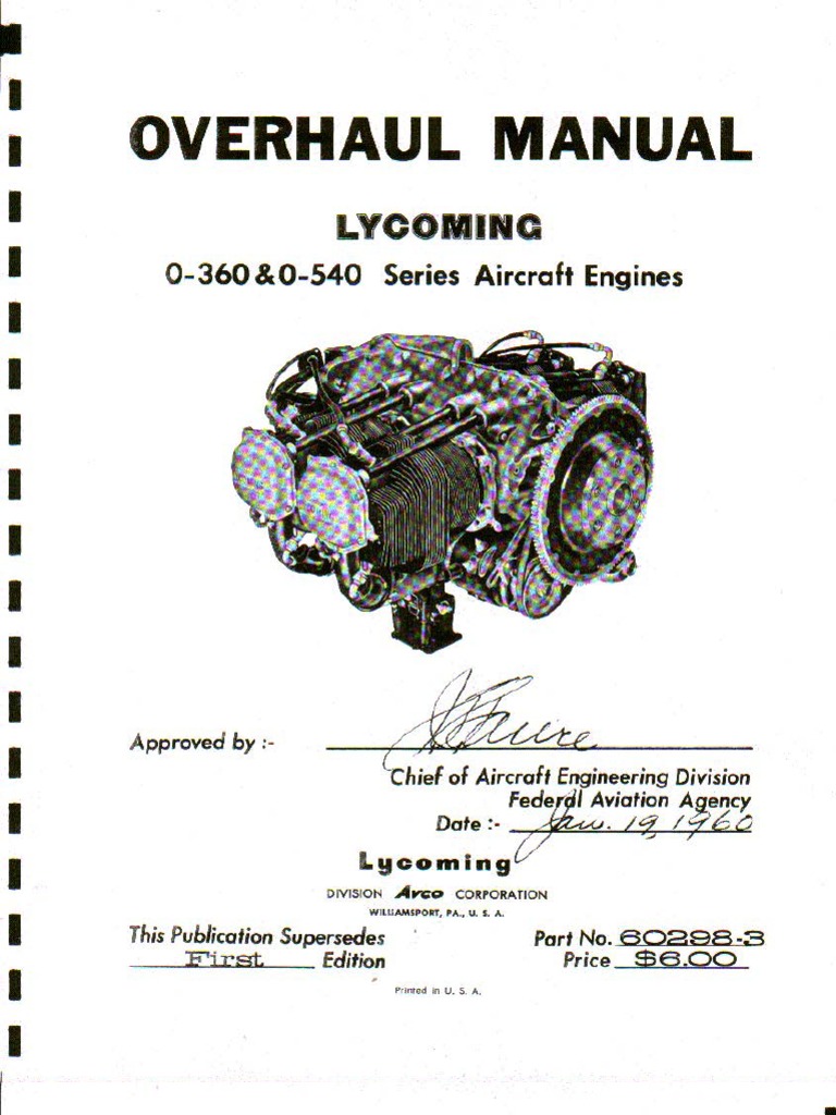 Lycoming O 360 O 540 Overhaul | PDF | Piston | Engines
