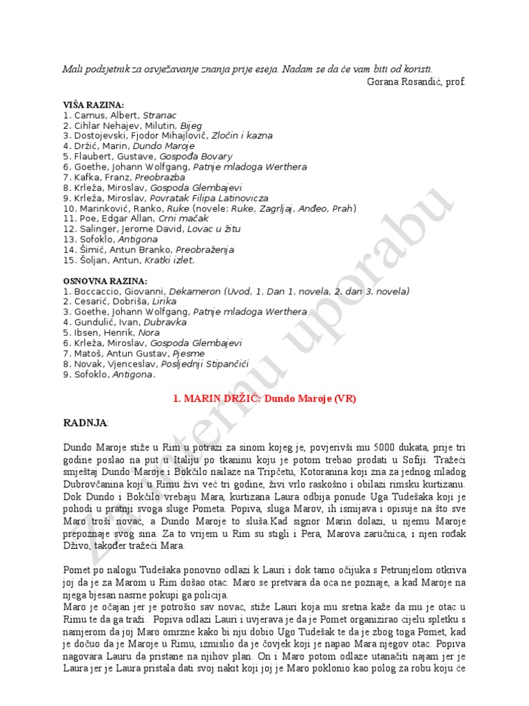 Podsjetnik Za DM | PDF