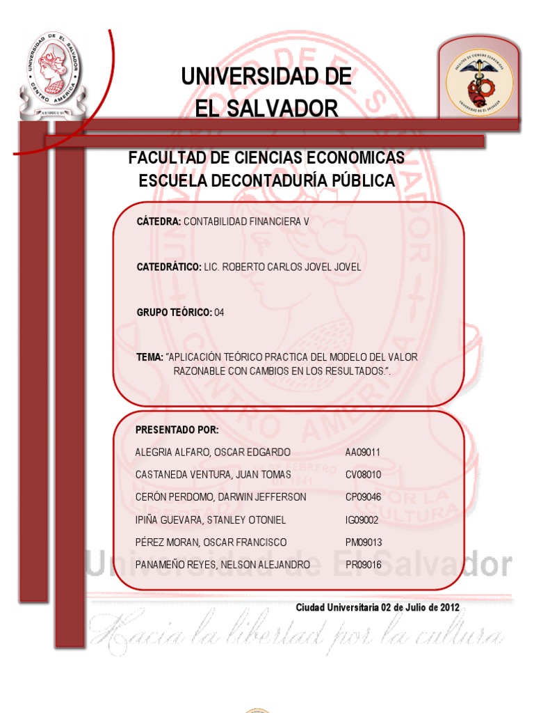 Metodo Del Valor Razonable