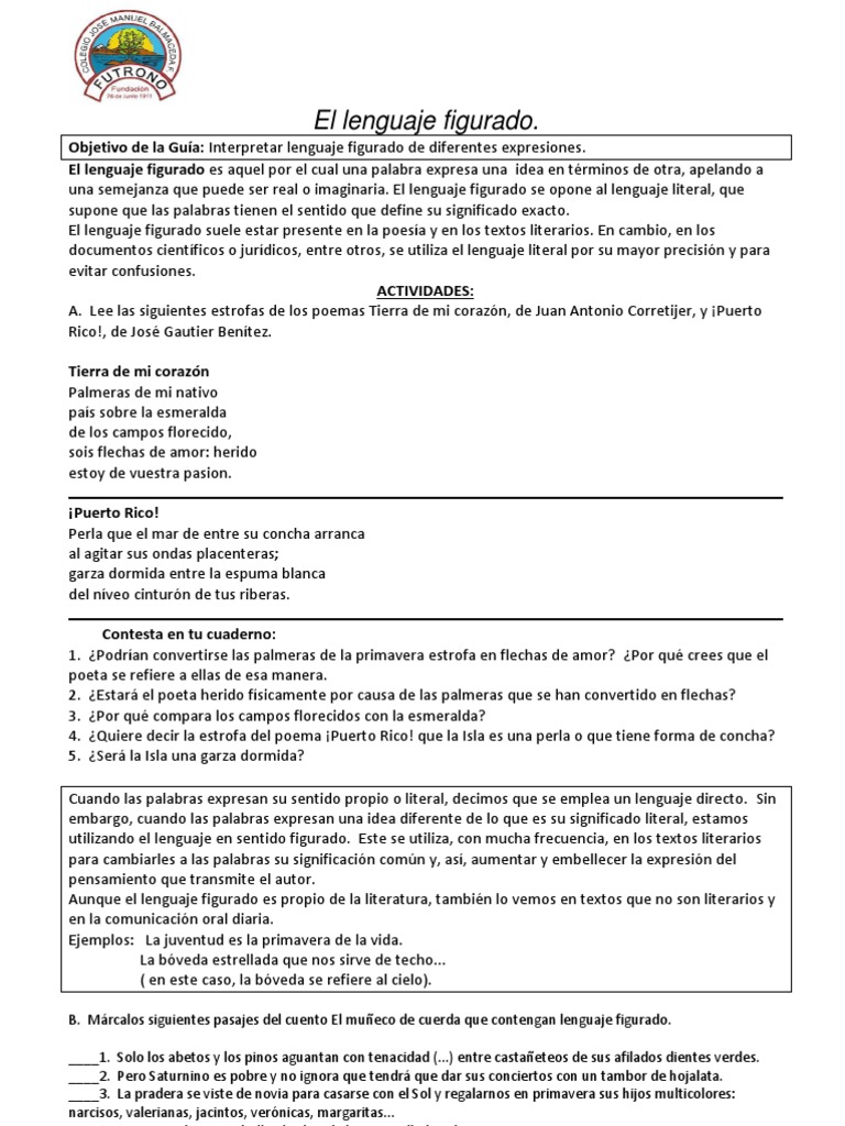 El Lenguaje Figurado | PDF | Metáfora | Poesía