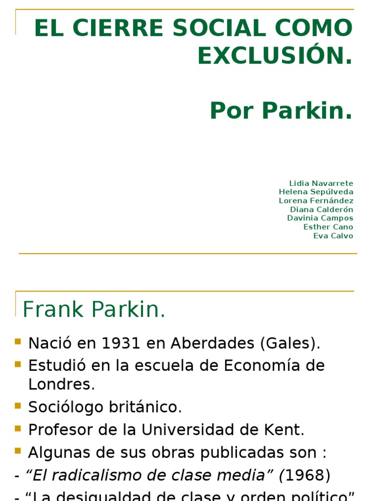 Cierre social y exclusión profesional | PDF | Estatus social ...