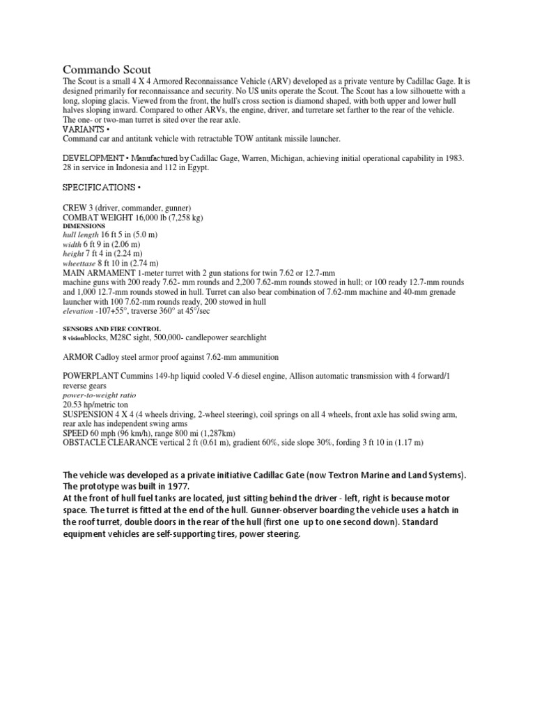 Commando Scout | PDF | Gun Turret | Anti Tank Warfare