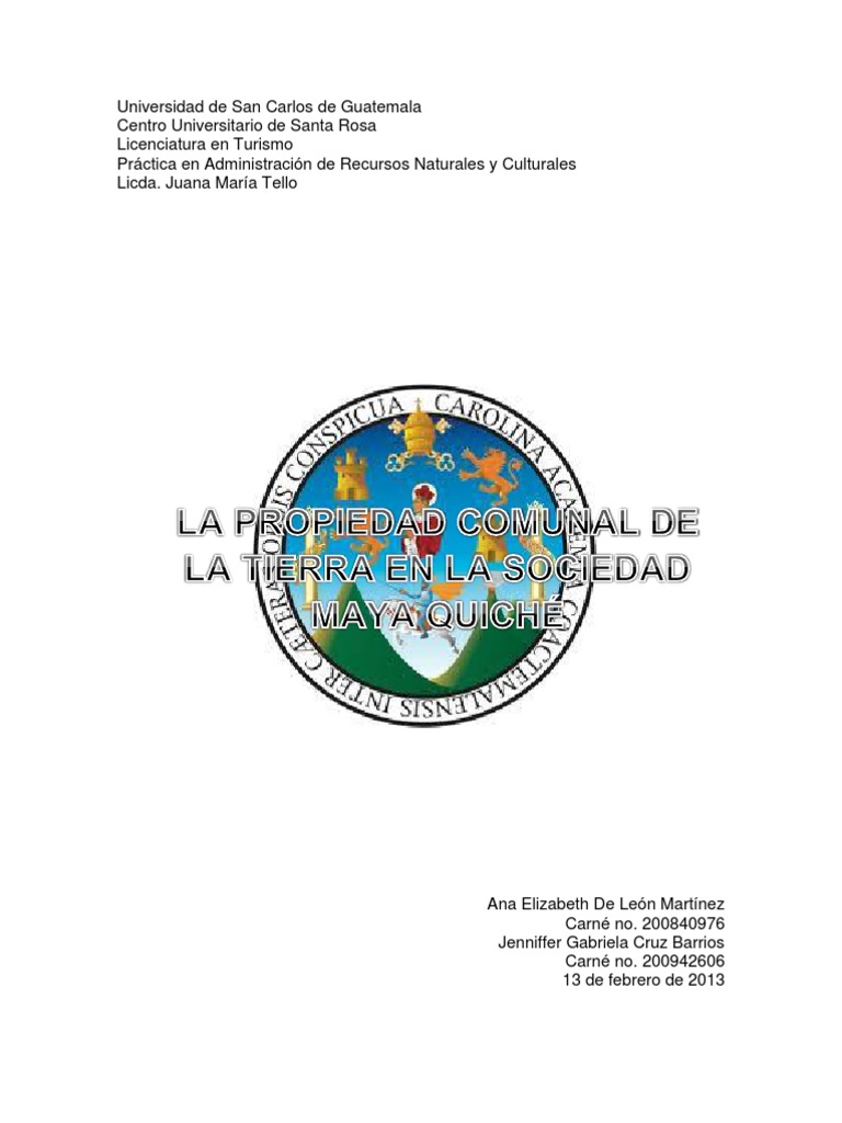 Propiedad Comunal | PDF | Guatemala | Civilización maya