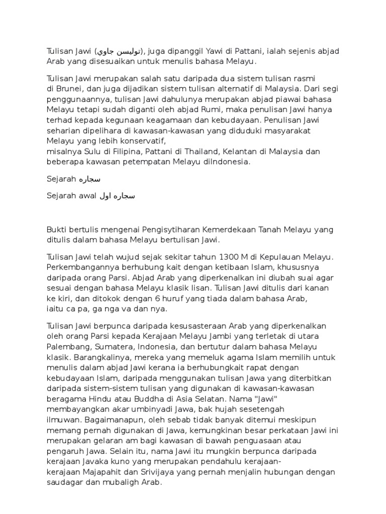 Tulisan Jawi