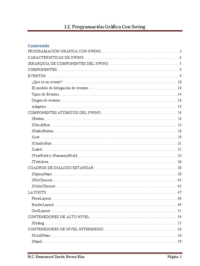 Programación Gráfica Con Swing | PDF | Java (lenguaje de programación) | Sistema operativo
