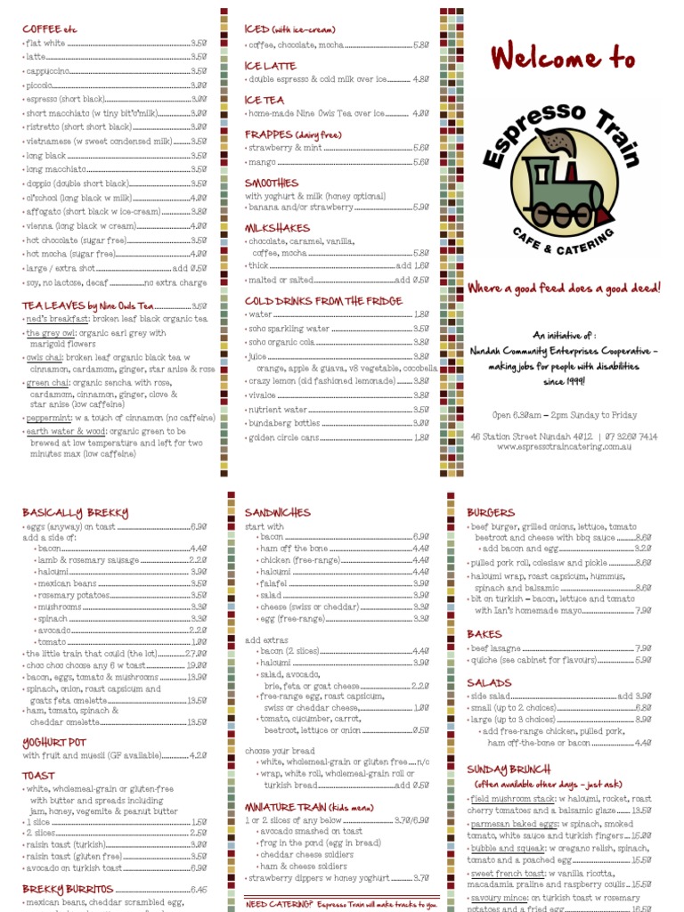 Coffee, Tea, and Breakfast Menu | PDF | Bacon | Foods
