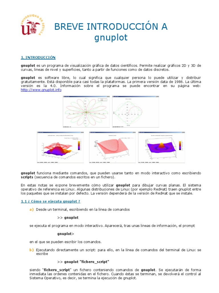 Introducción a gnuplot en Linux | PDF