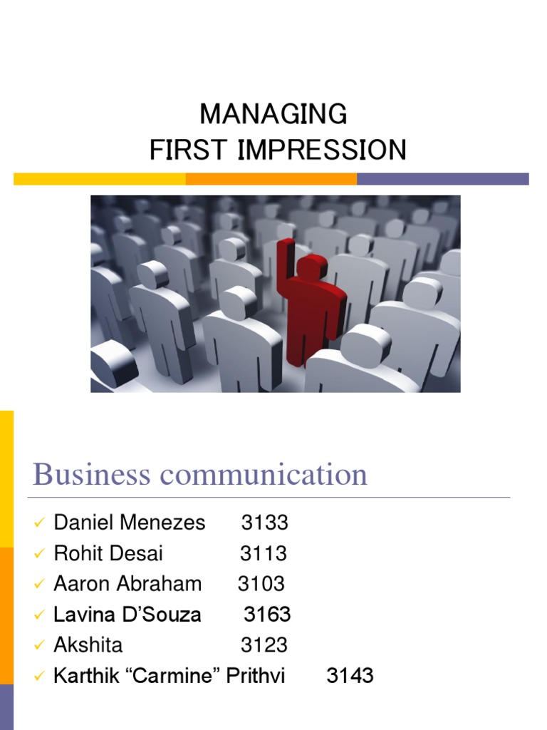 First Impression | Download Free PDF | Body Language | Nonverbal ...