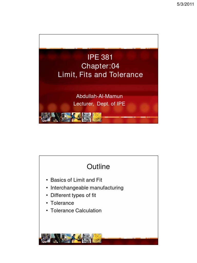 Standard Limits, Fits and Tolerance Calculations for Interchangeable Manufacturing | PDF ...
