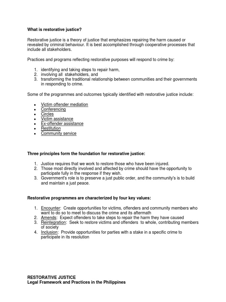 Restorative Justice | PDF | Restorative Justice | Victimology