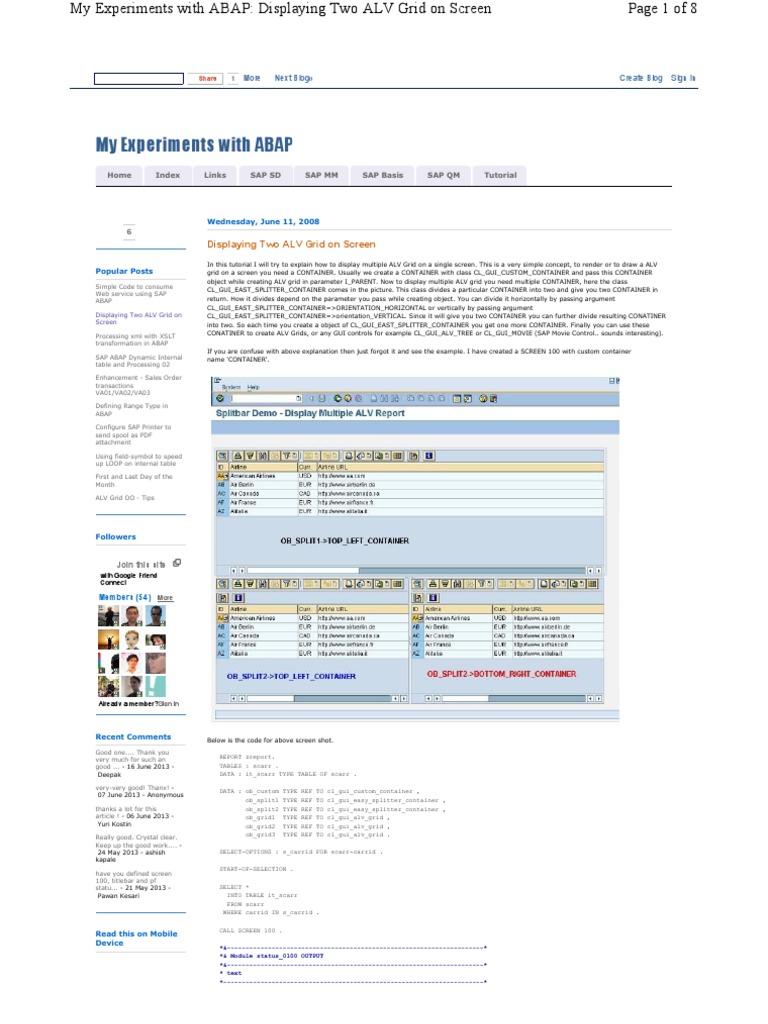 Displaying Two Alv | PDF | Computing | Software