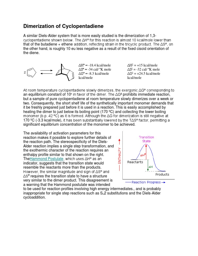 Dimerization of Cyclopentadiene | PDF