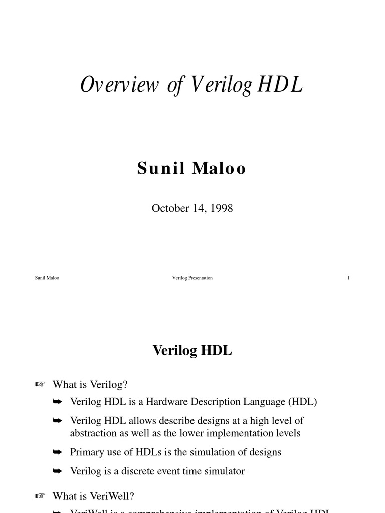 Verilog Slides | PDF | Hardware Description Language | Computer Engineering