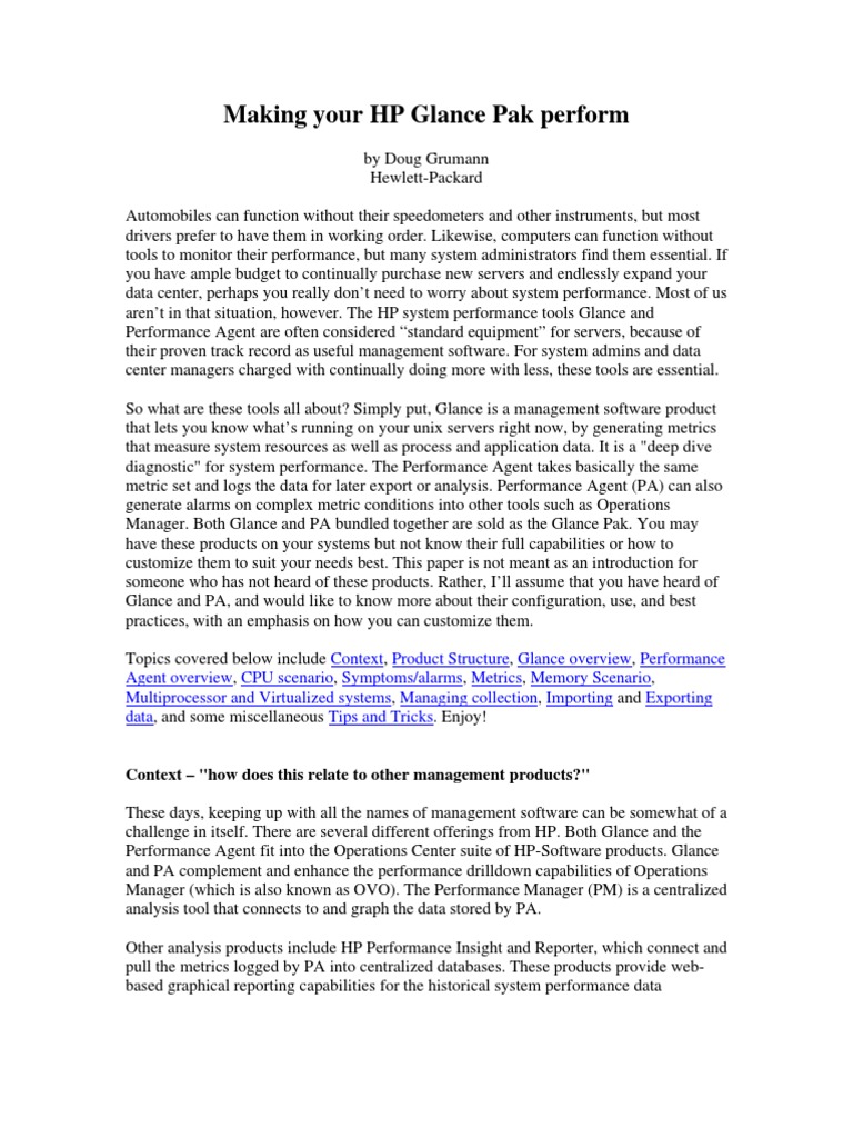 Making Your HP Glance Peak Perform | PDF | Operating System | Graphical ...