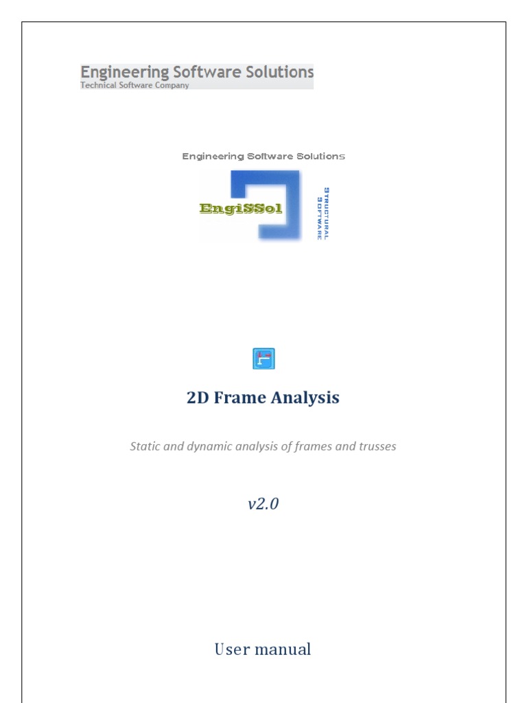 2D Frame Analysis: User Manual | PDF