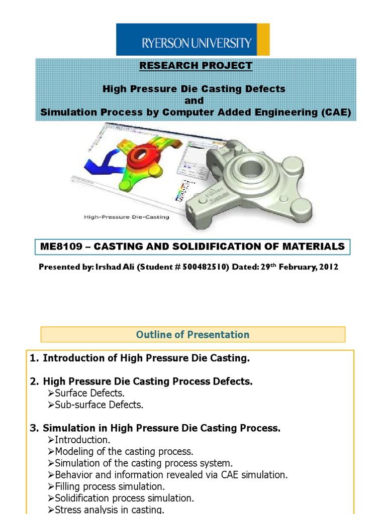 High Pressure Die Casting Defects and Simulation Process by Computer ...