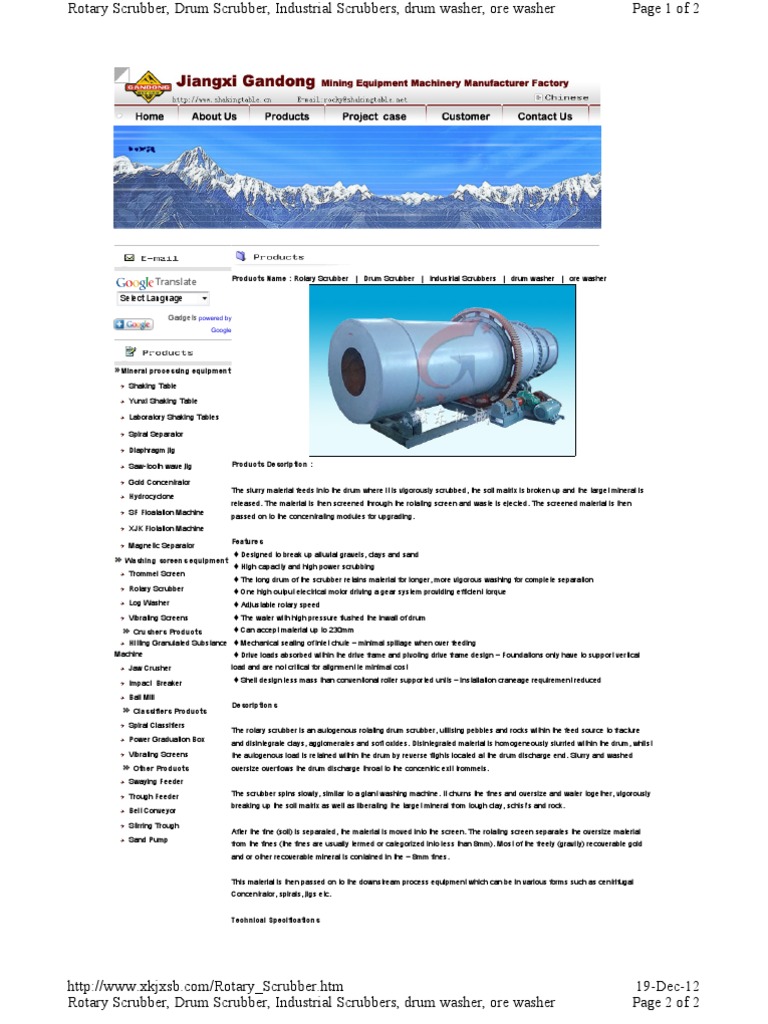 Rotary Scrubber | PDF | Washing Machine | Industrial Processes