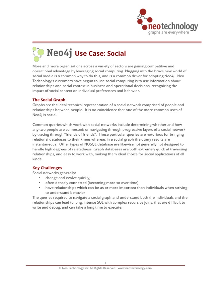 Neo4j Use Case Social | PDF | Relational Database | Databases