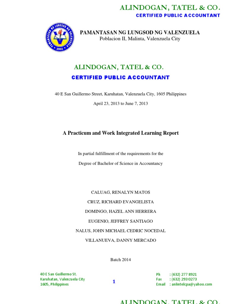 Practicum Report - Final | Bookkeeping | Accounting