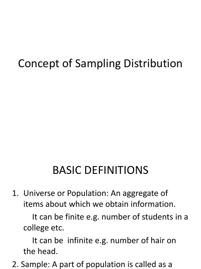 Concept Of Sampling Distribution Pdf Errors And Residuals Standard Error