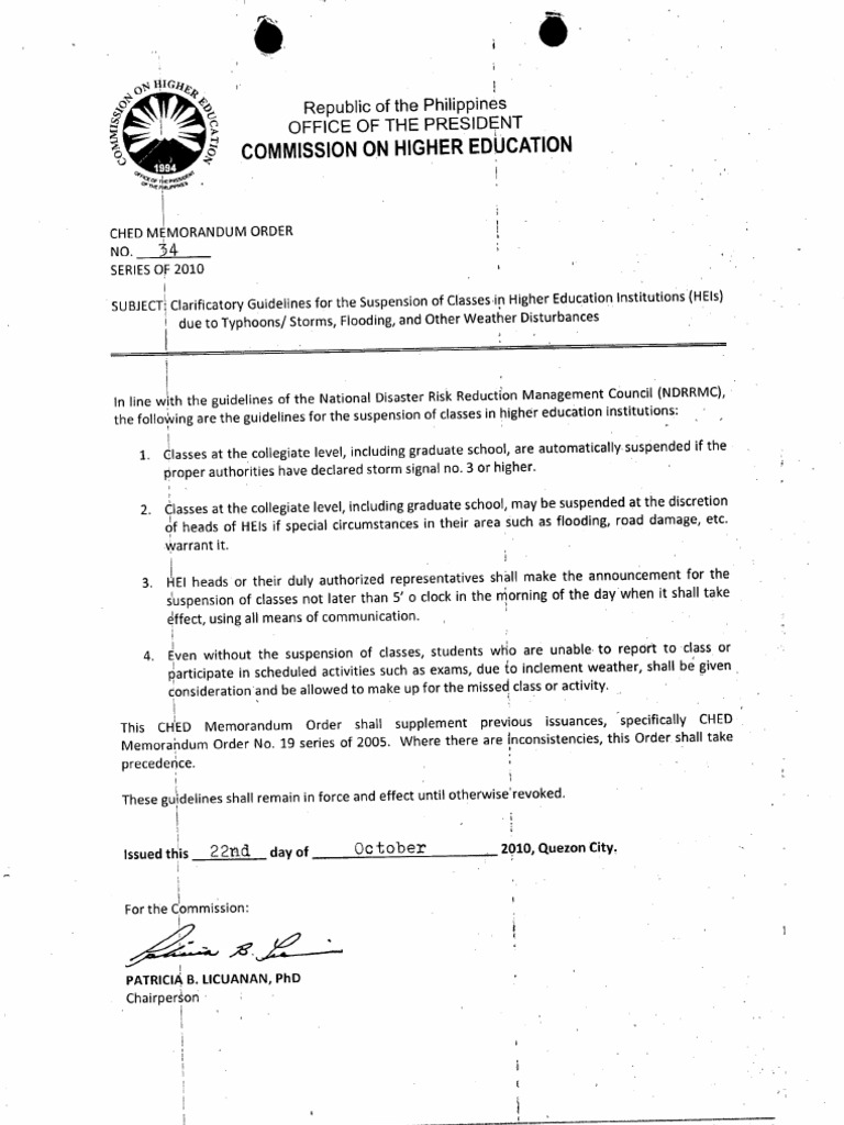 CHED Memorandum Order No. 34 Series of 2010 | PDF | Foreign Language ...