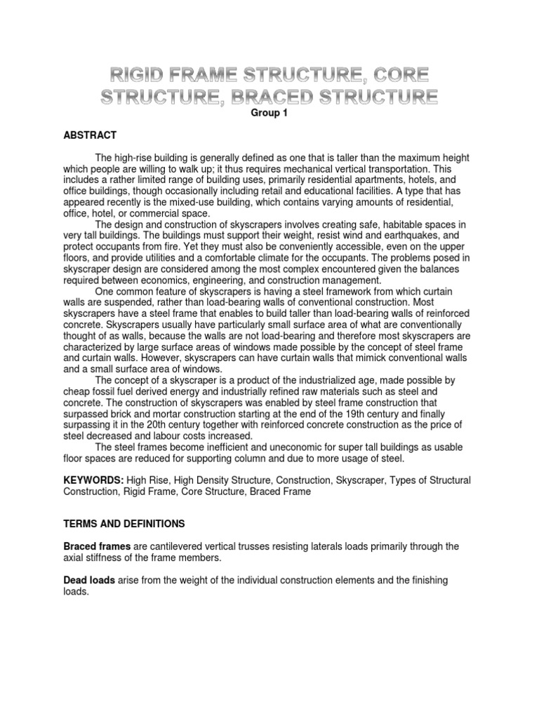Rigid, Core, Braced | PDF | Framing (Construction) | Building