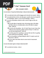 6th Grade Math CCSS "I Can" Statements | PDF | Ratio | Equations