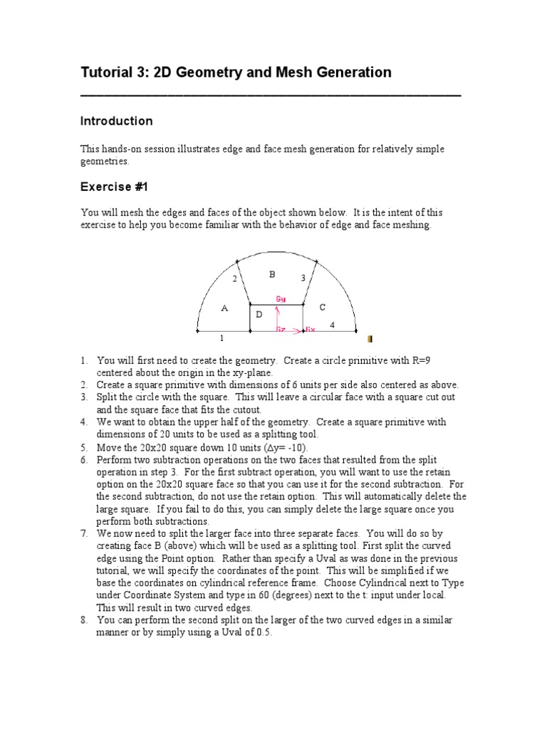 Gambit-Creating Geometry and Mesh | PDF | Interval (Mathematics) | Teaching Mathematics