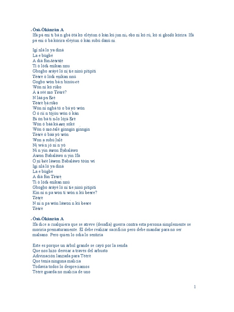 Òsá Òkànràn A-B | PDF | Religión y creencia