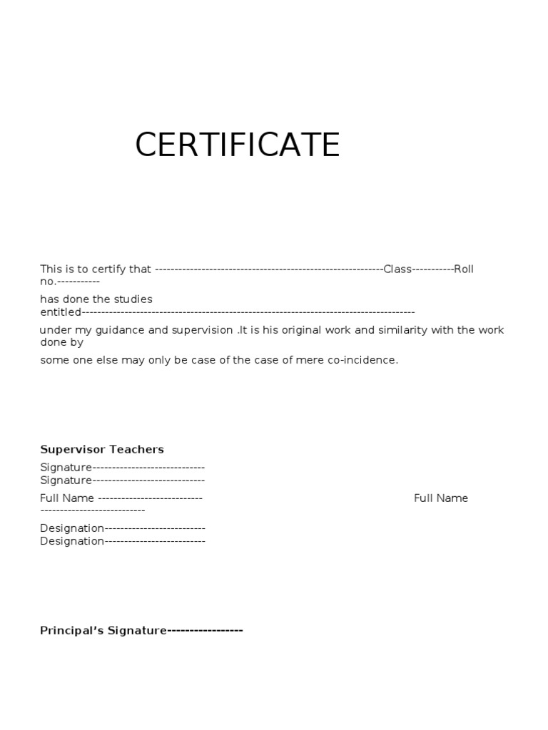 Bio Certificate | PDF