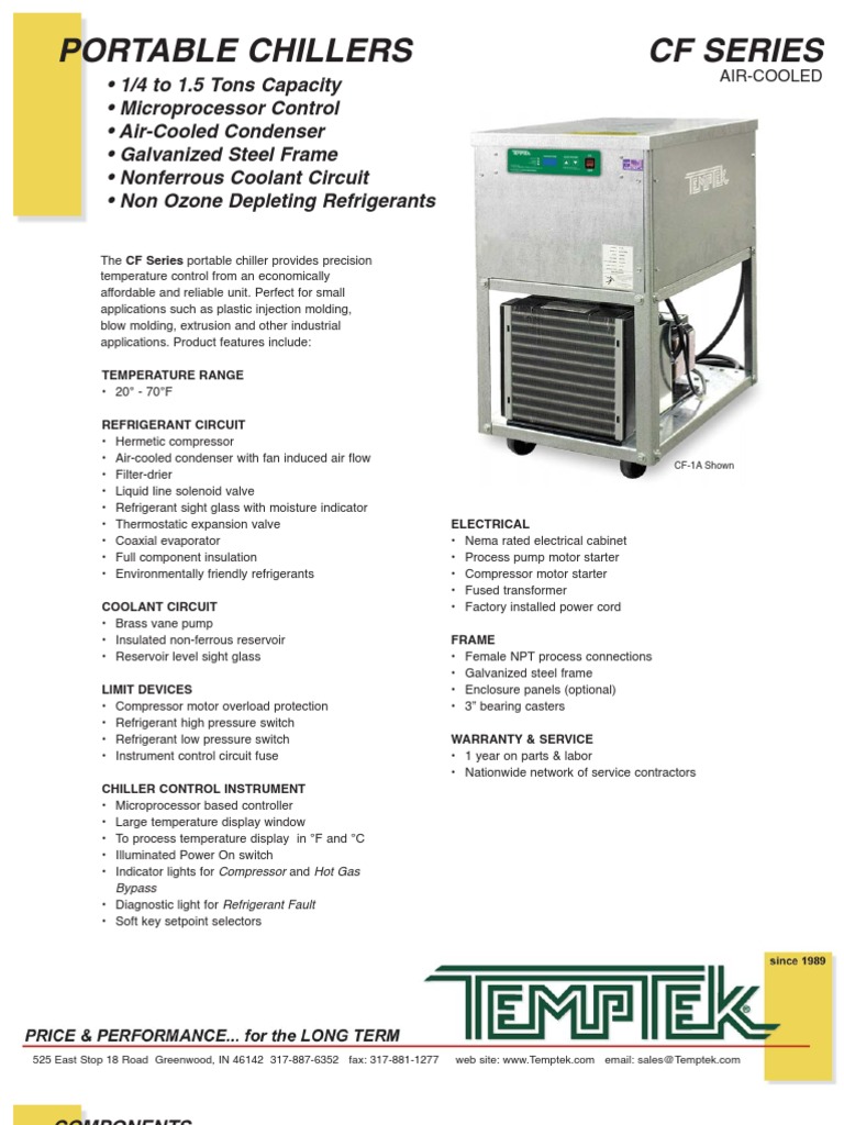 CF Series Portable Chillers | PDF | Gas Compressor | Heating ...