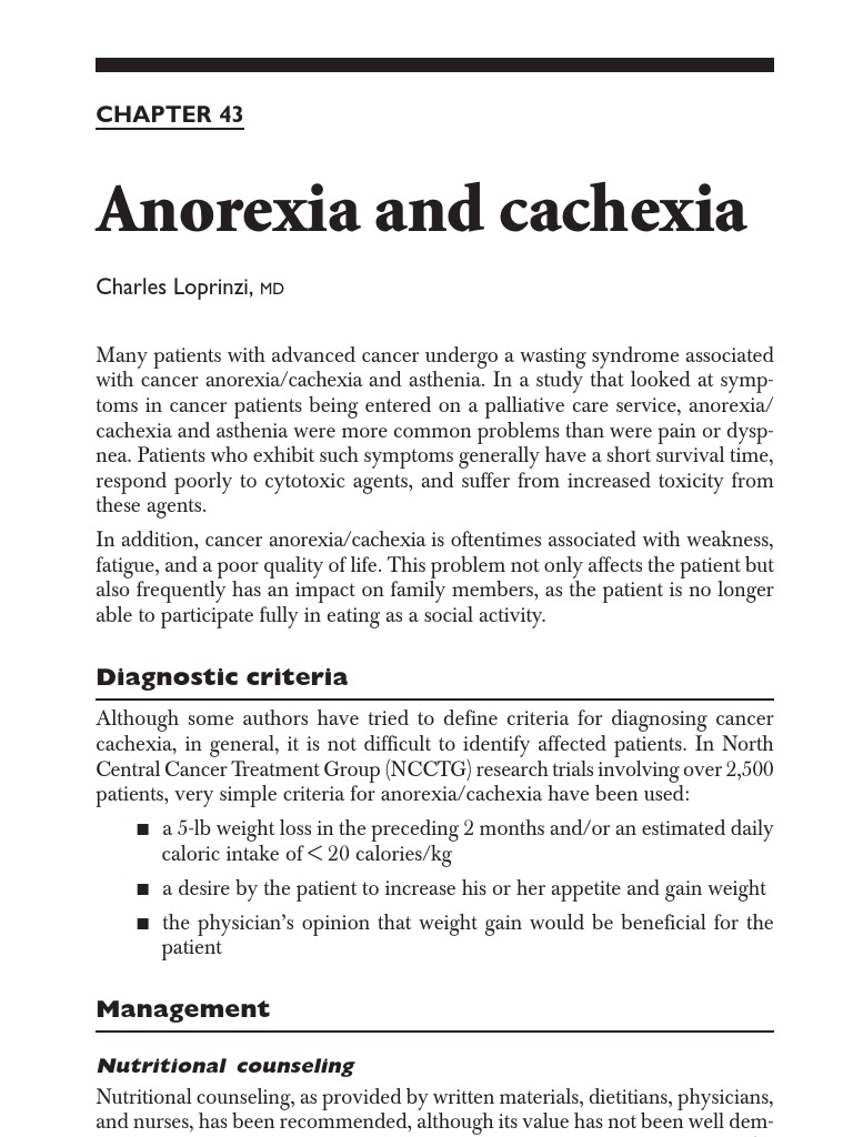 CA Anorexia y Caquexia en Oncologia | PDF | Medicine | Clinical Medicine