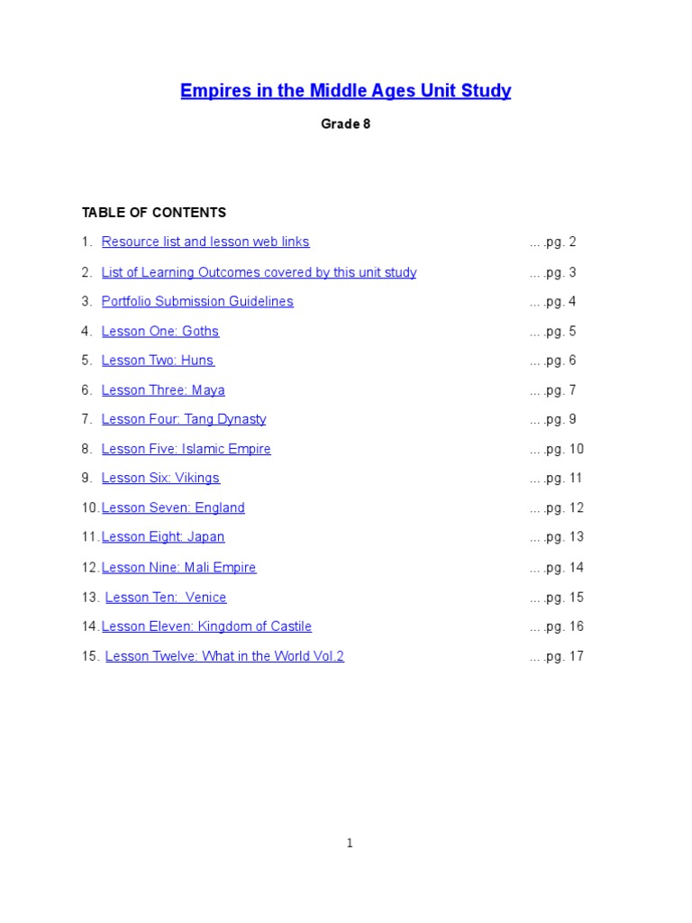 Middle Ages Empires Unit Study | PDF | Civilization | Maya Civilization