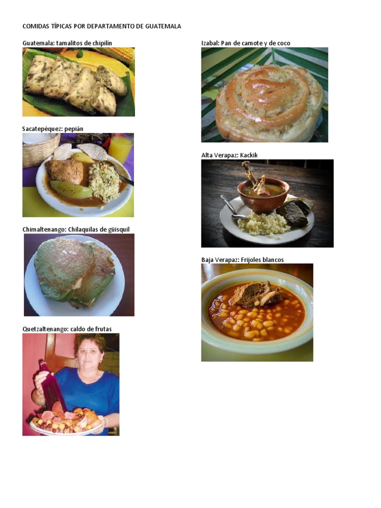 Comidas Típicas Por Departamento de Guatemala | PDF | Industria de ...