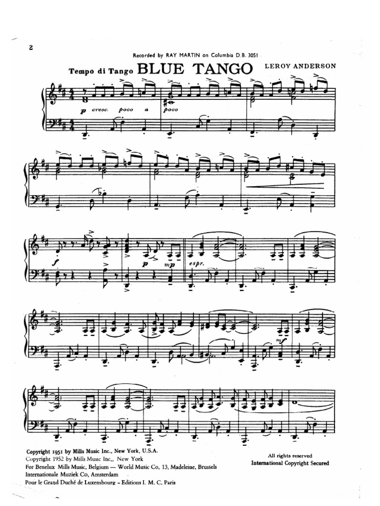 Blue Tango Piano | PDF