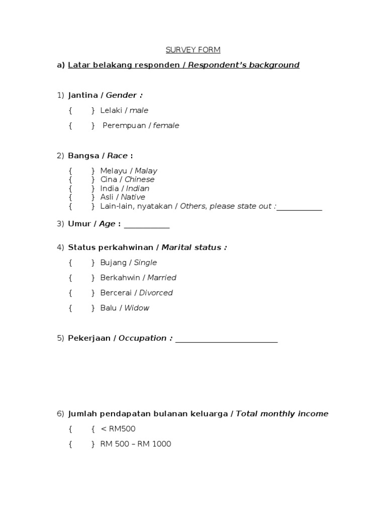 A) Latar Belakang Responden / Respondent's Background | PDF