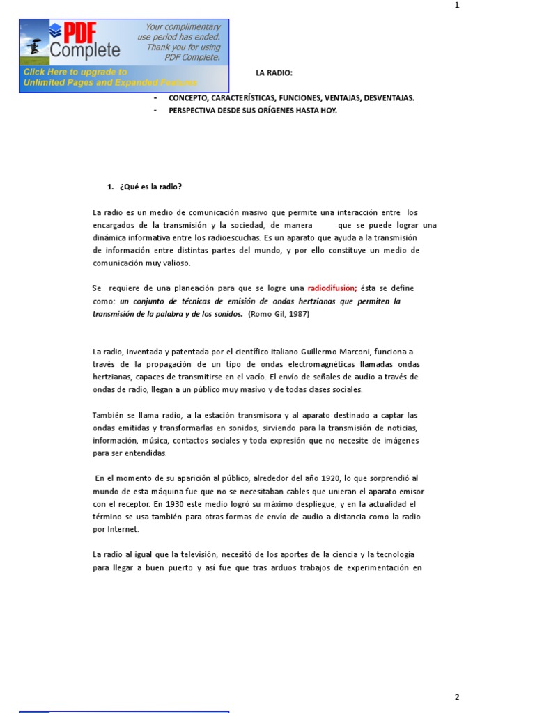Concepto y características de la radio | PDF | Radio | Modulación de ...