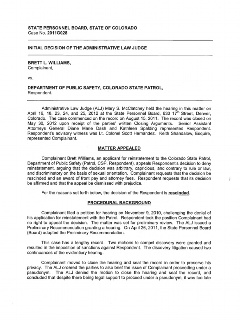 Brett Williams Decision | PDF
