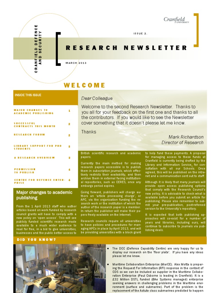 02 - Research Newsletter | PDF | Academic Publishing | Academia