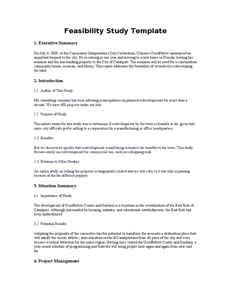 Feasibility Study Template Ch 12 | Gardens | Feasibility Study | Free ...