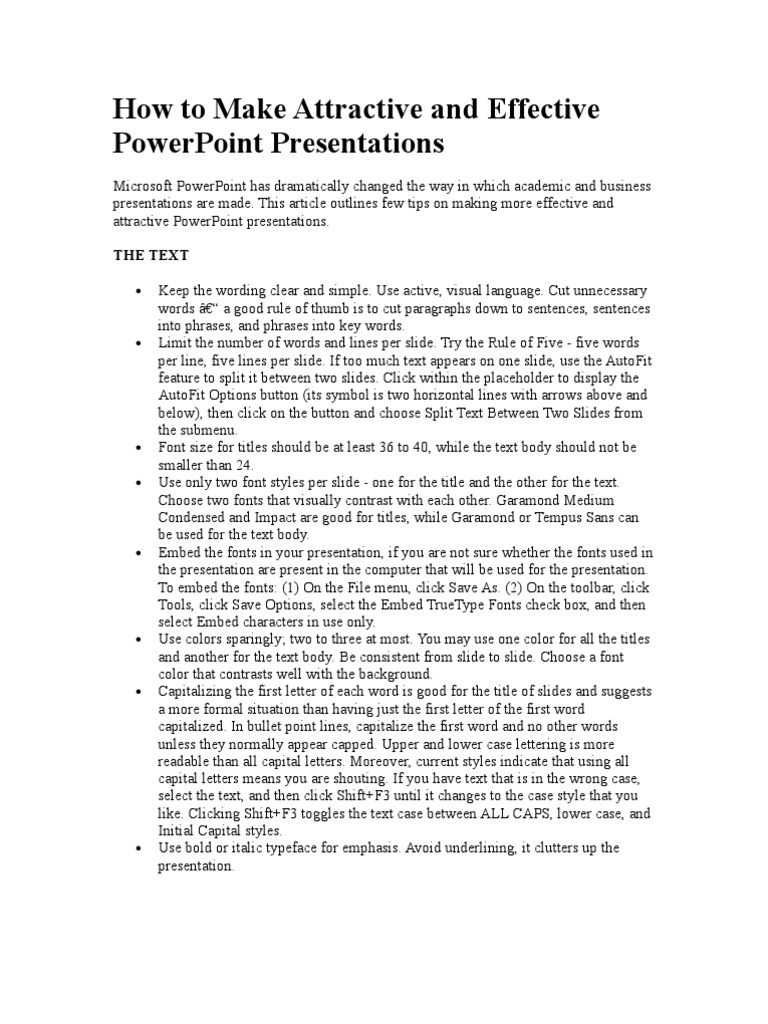 Tips | PDF | Microsoft Power Point | Typefaces