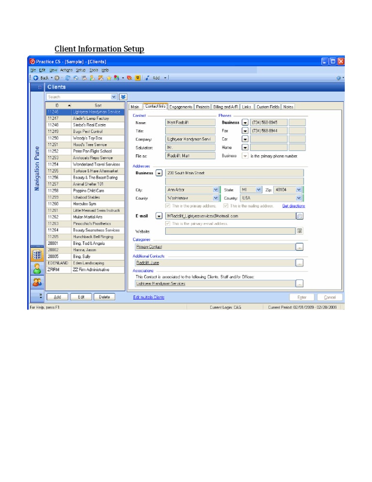 Client Information Setup Guide | PDF