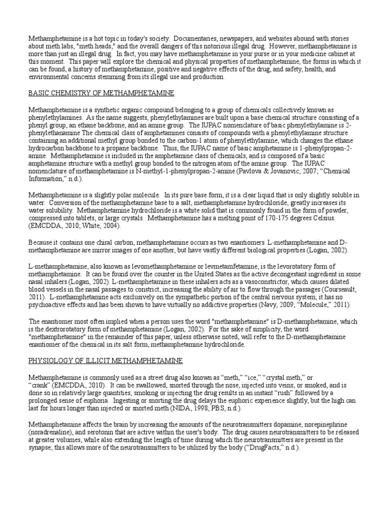Methamphetamine | PDF | Methamphetamine | Neurotransmitter