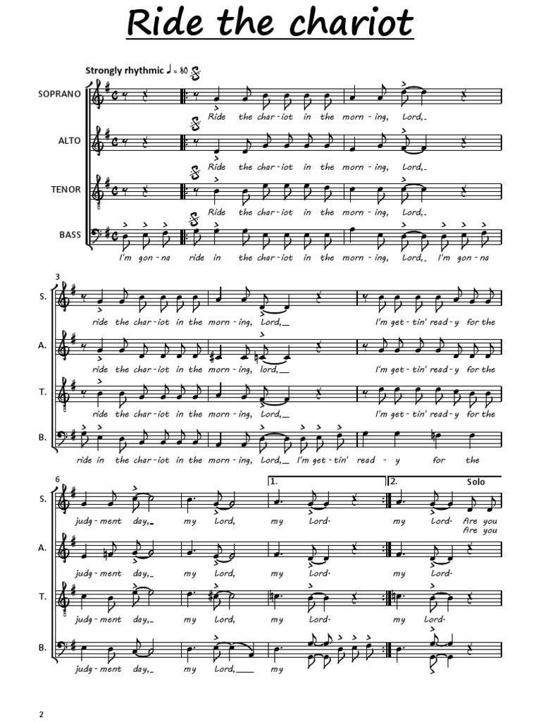 SPIRITUAL - Ride The Chariot | PDF | Vocal Music | Singing