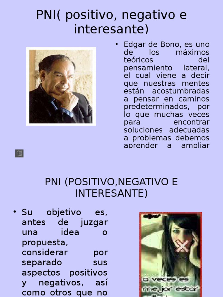 PNI (Positivo, Negativo e Interesante | PDF