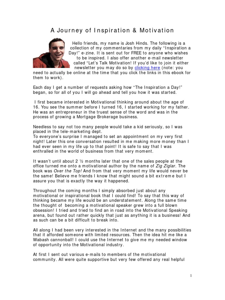 A Journey of Inspiration & Motivation | PDF | Motivation | Motivational