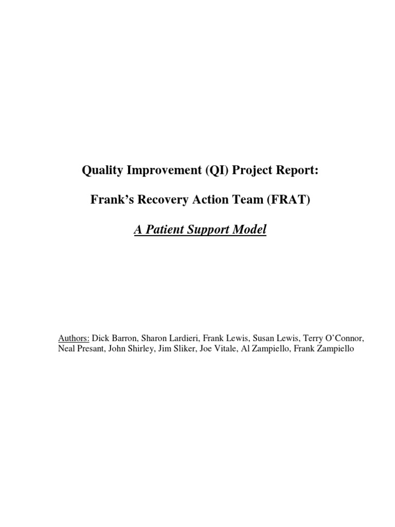 Frat Project Final Report | PDF | Caregiver | Recovery Approach