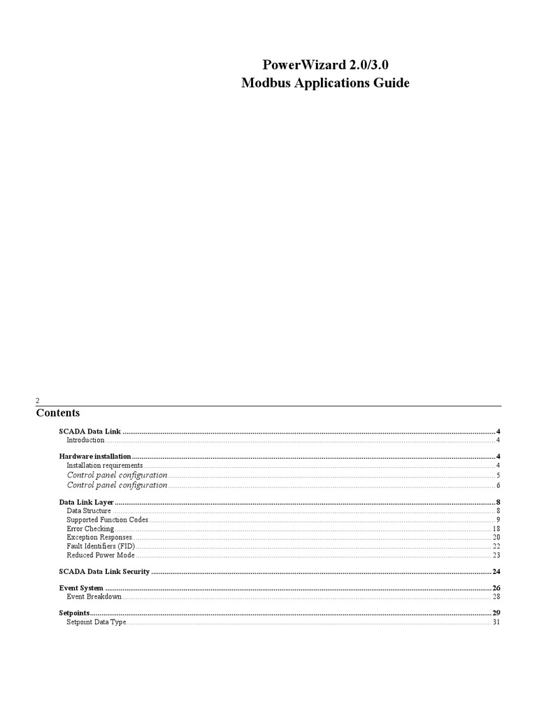 Modbus Guide for PowerWizard | PDF | Error Detection And Correction | Network Packet